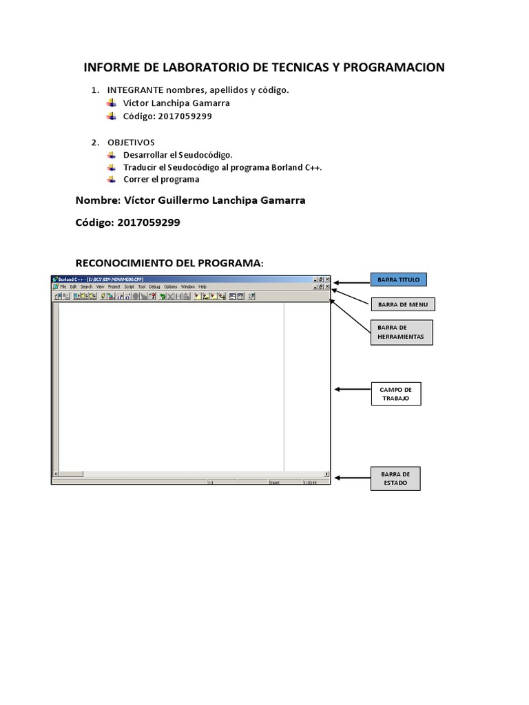 Informe de Laboratorio Tecnicas y Programacion | PDF | Programa de computadora | Programación