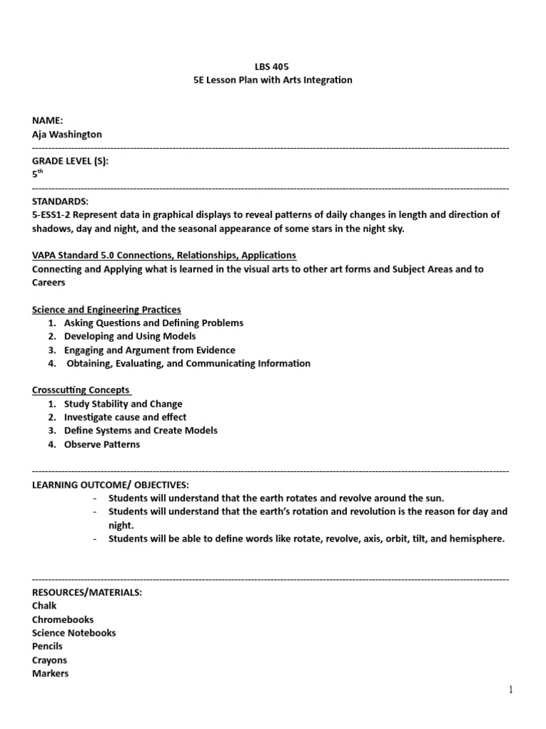 Lesson Plan Earths Rotation and Revolution | PDF | Rotation | Earth