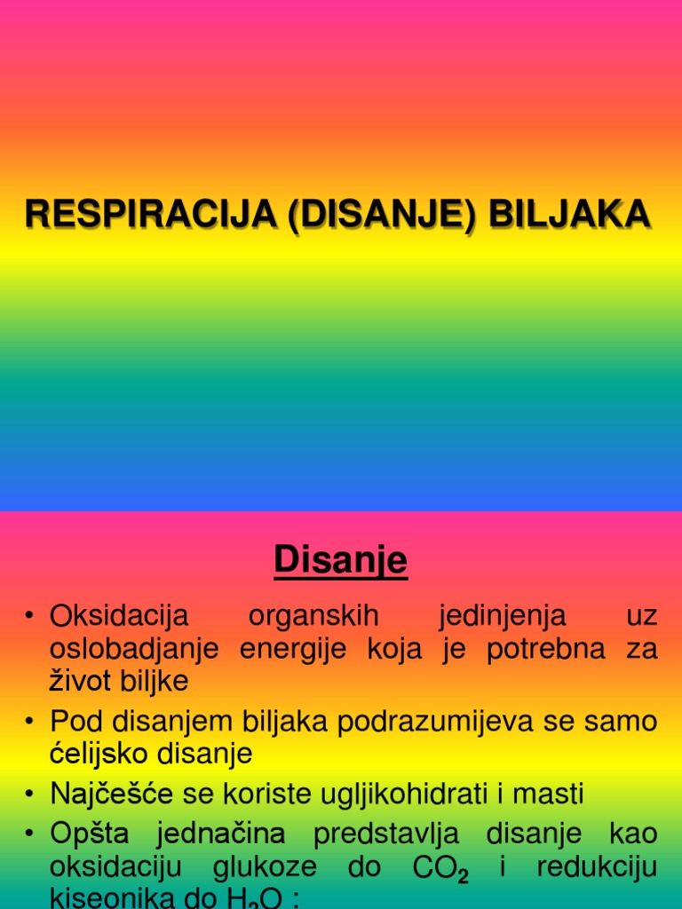 Disanje Biljaka | PDF