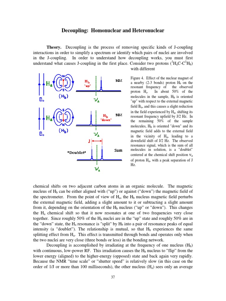 Decoupling: Homonuclear and Heteronuclear | PDF | Nuclear Magnetic ...