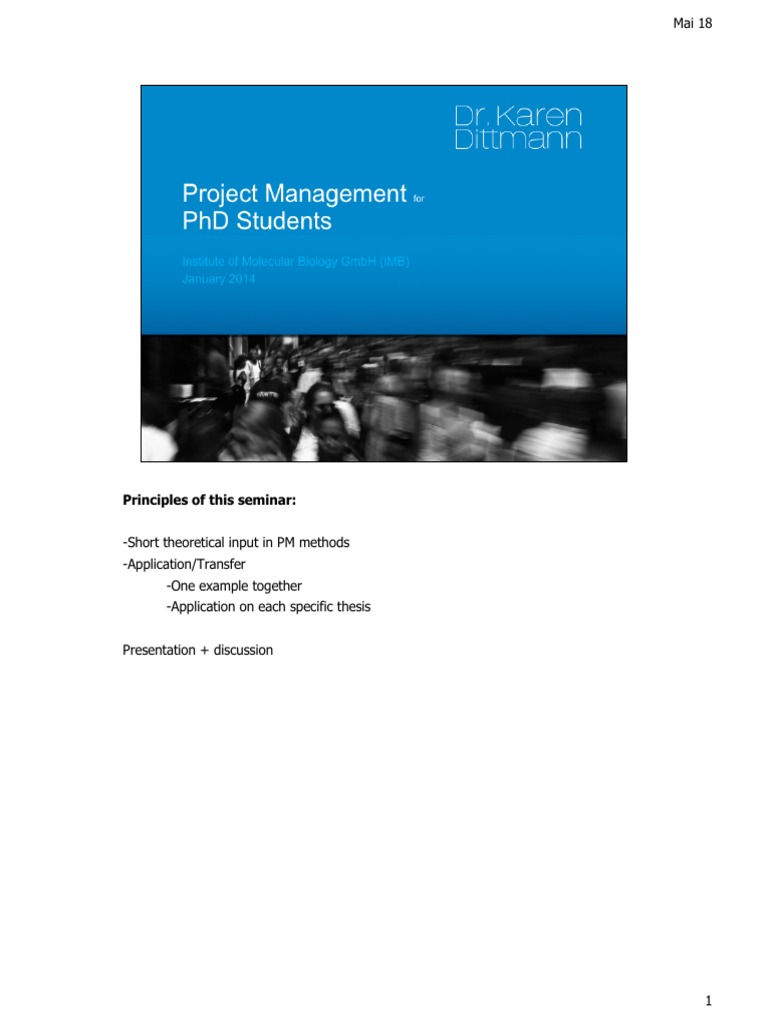Project Management Seminar Guide | PDF | Project Management | Thesis