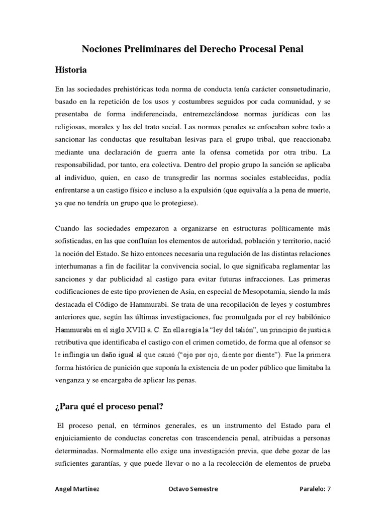 Nociones Preliminares Del Derecho Procesal Penal | PDF | Procedimiento ... Nociones Preliminares Del Derecho Procesal Penal | PDF | Procedimiento ...