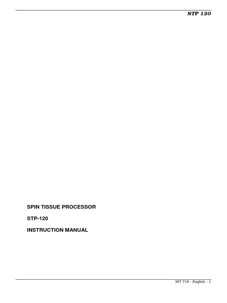 Spin Tissue Processor STP 120 Engl | PDF | Ac Power Plugs And Sockets ...