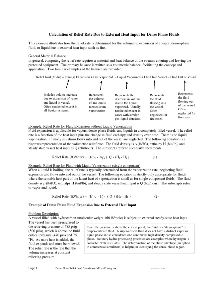 Dense Phase Relief Rate Guide | PDF | Fluid Dynamics | Enthalpy