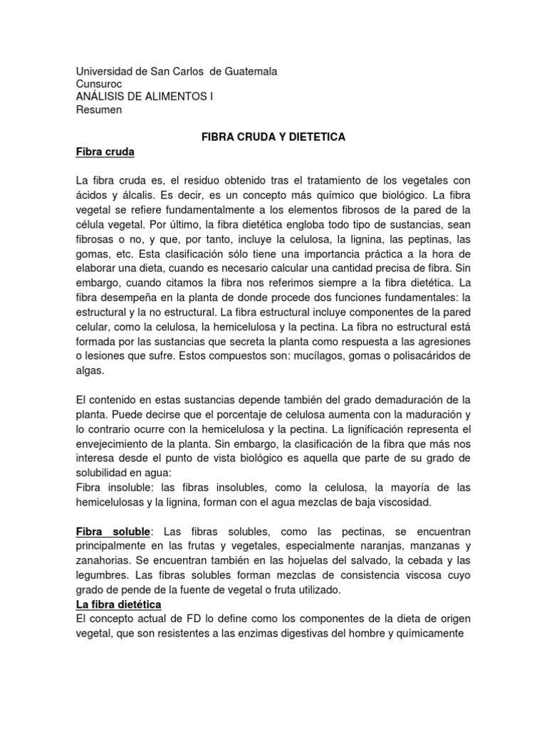 Determinación de Fibra Cruda | PDF | Fibra dietética | Dieta y nutrición