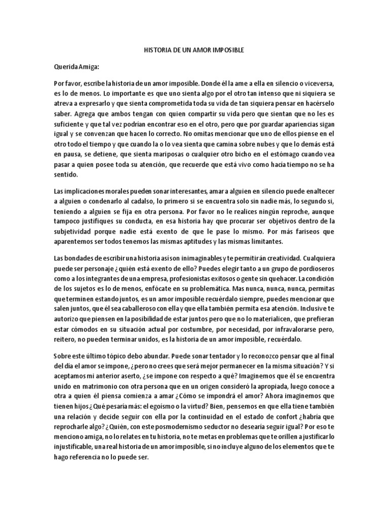 Historia de Un Amor Imposible | PDF | Amor
