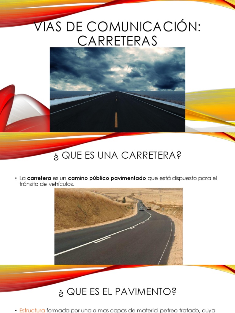 Vias de Comunicación - PPTX 1 | PDF | La carretera | Transporte por carretera