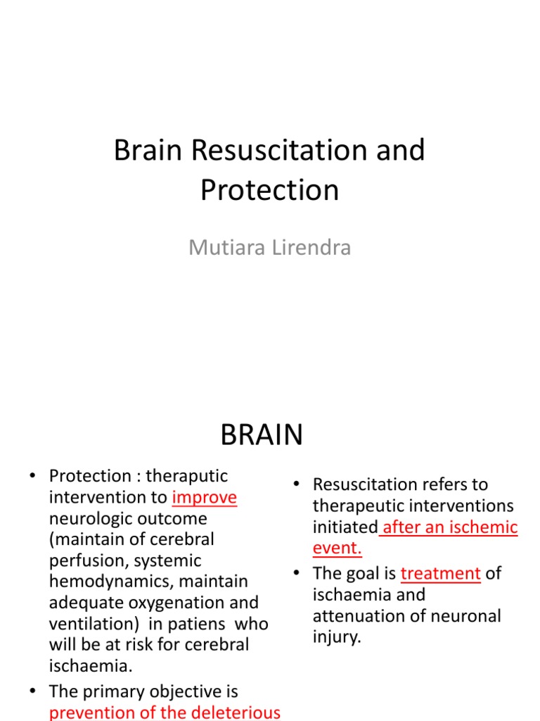 Brain Resuscitation and Protection Mutiara | PDF | Traumatic Brain ...