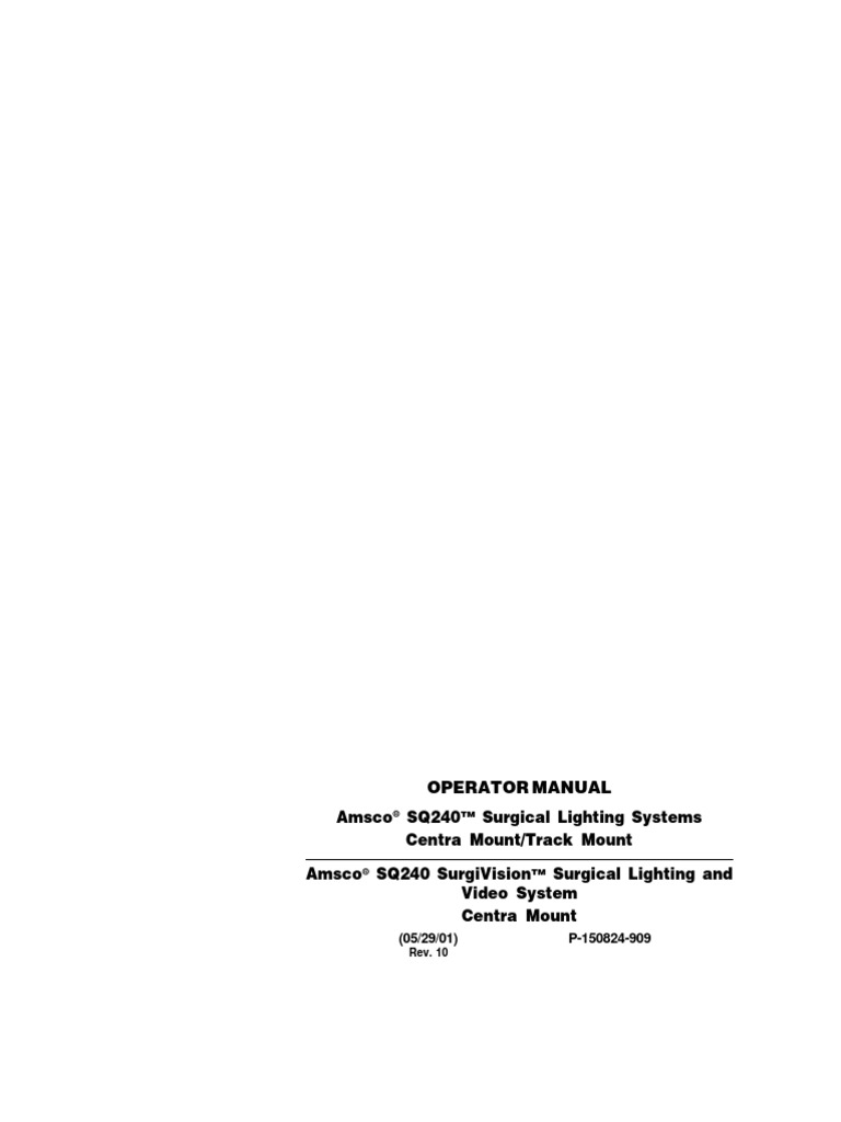 SQ240 Surgivision Operator Manual PDF | PDF | Lighting | Light Emitting ...