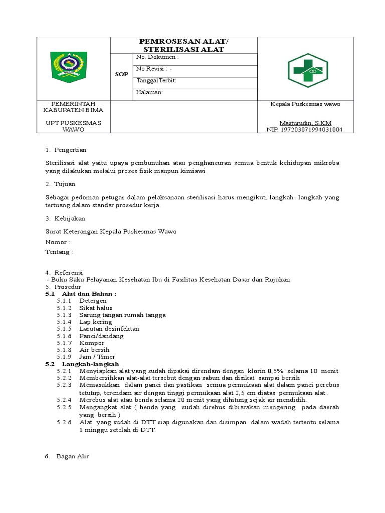 SOP Pemrosesan Alat Kesehatan | PDF