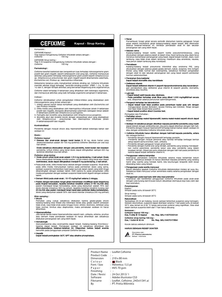 Leaflet Cefixime | PDF