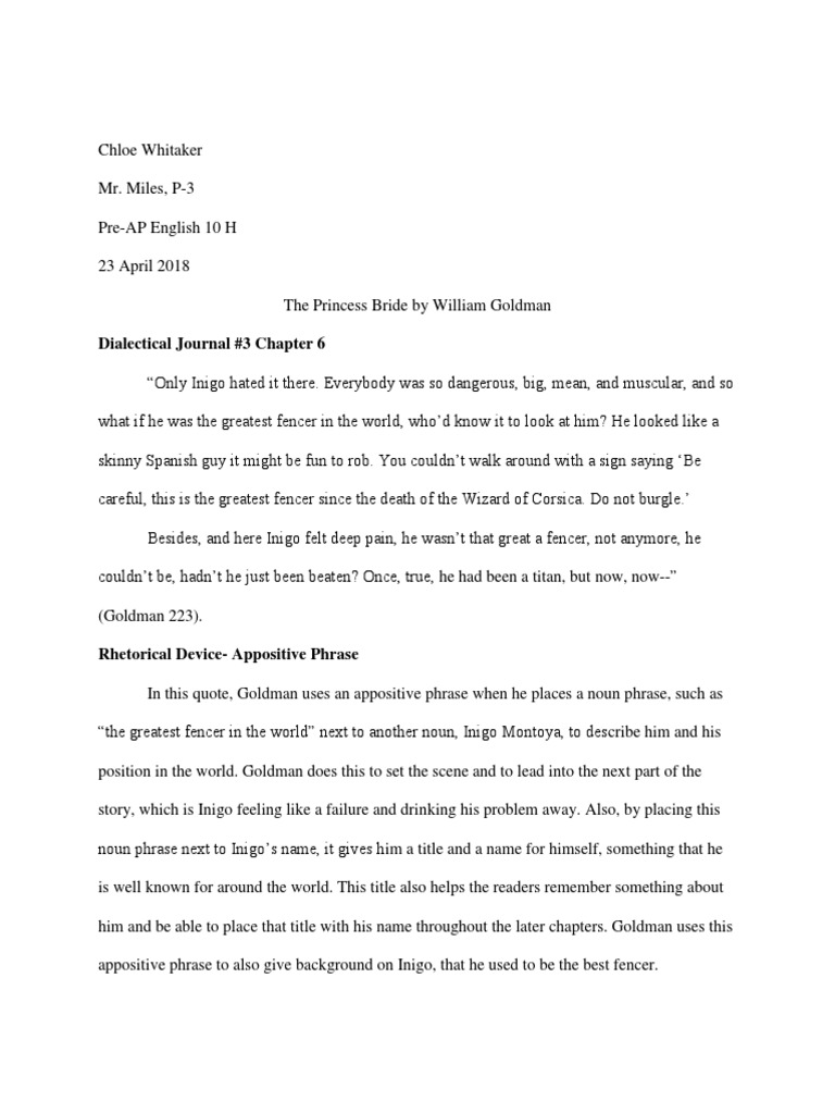Chapter 6 Summary of The Princess Bride | PDF