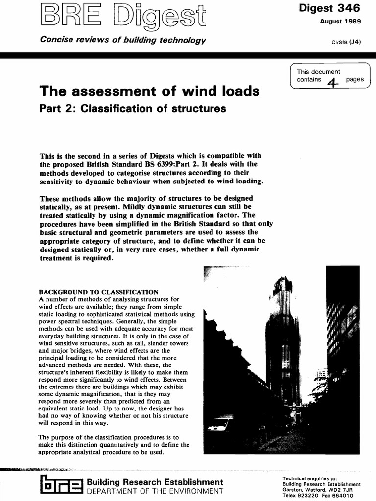 The Assessment of Wind Loads Pt2 Classification of Structures | PDF ...