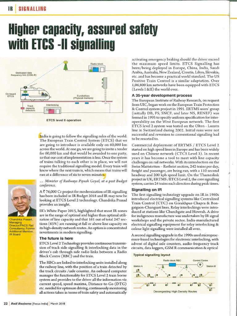 ETCS II Signalling - Higher Capacity & Safety | PDF | Railway Safety ...