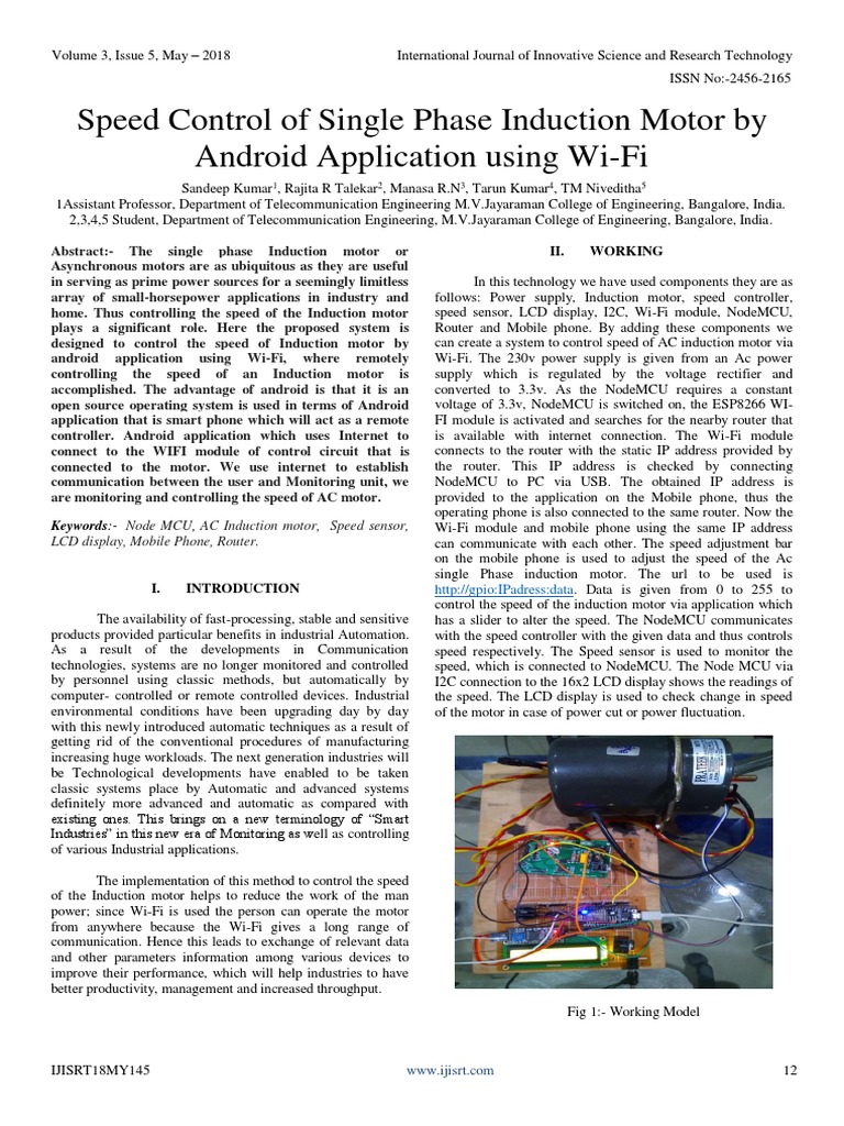 Wi-Fi Controlled Induction Motor Speed | PDF | Microcontroller | Wi Fi
