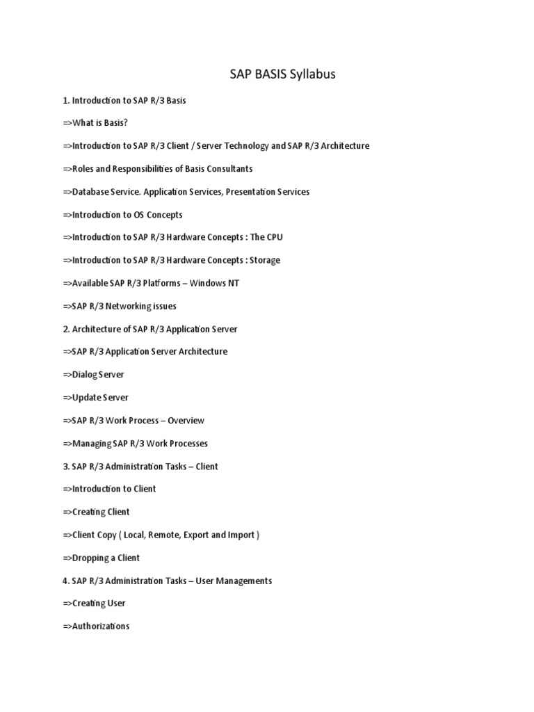 SAP Basis | PDF | Enterprise Resource Planning | Computing