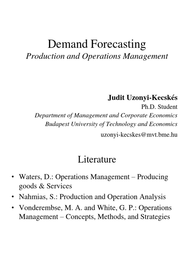 Demand Forecasting: Production and Operations Management | PDF | Forecasting | Moving Average