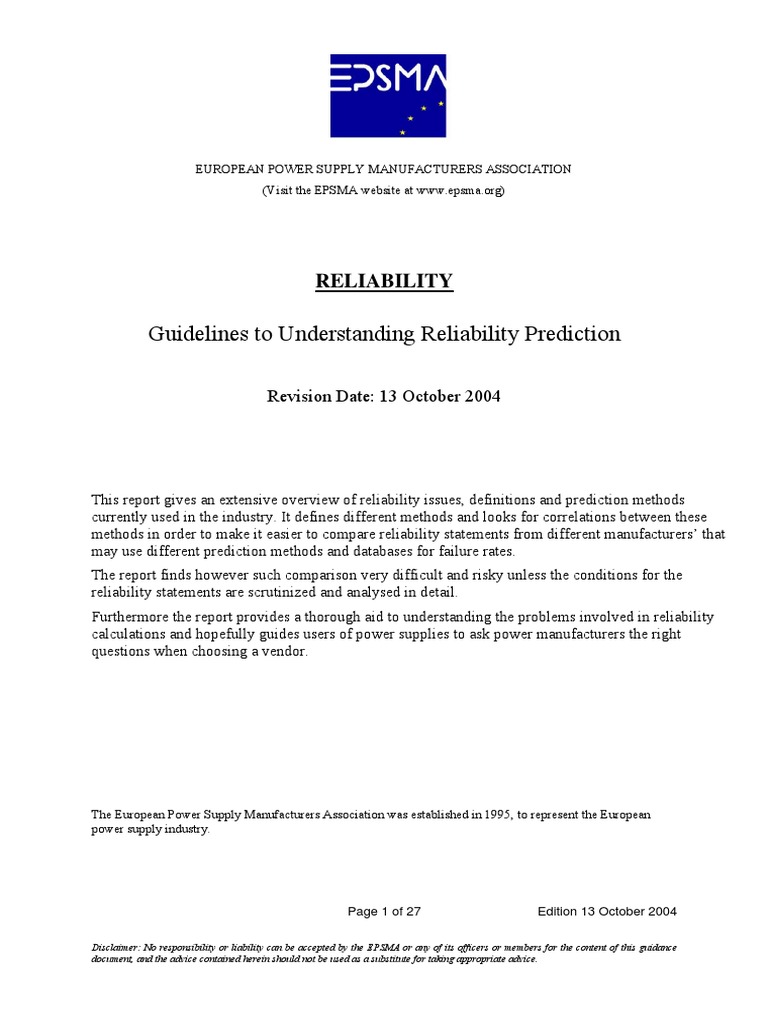SN29500 IEC61709 Guidance | PDF | Reliability Engineering | Prediction