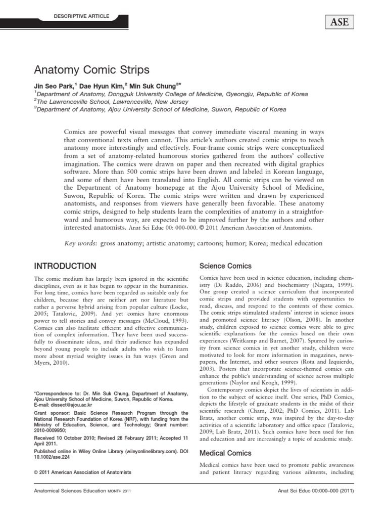 Anatomy Comic Strips | Download Free PDF | Comic Book | Comics