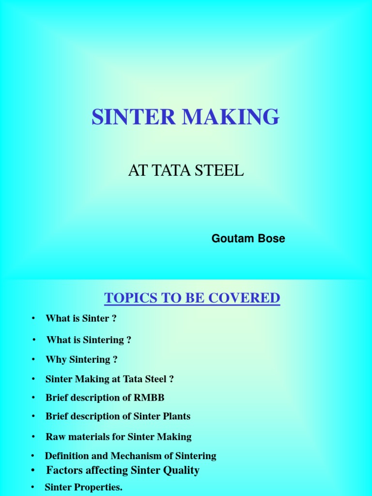 Sinter Making0260307 | Download Free PDF | Iron Ore | Industries