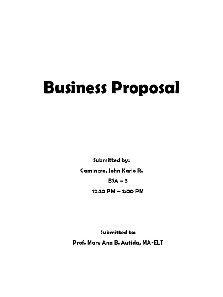 Business Proposal Research | Strategic Management | Business Economics