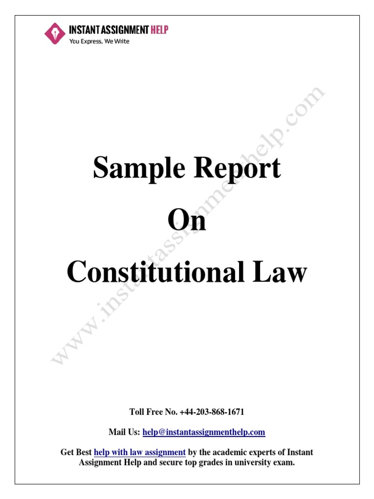 Sample Report On Constitutional Law by Expert Writers | PDF ...