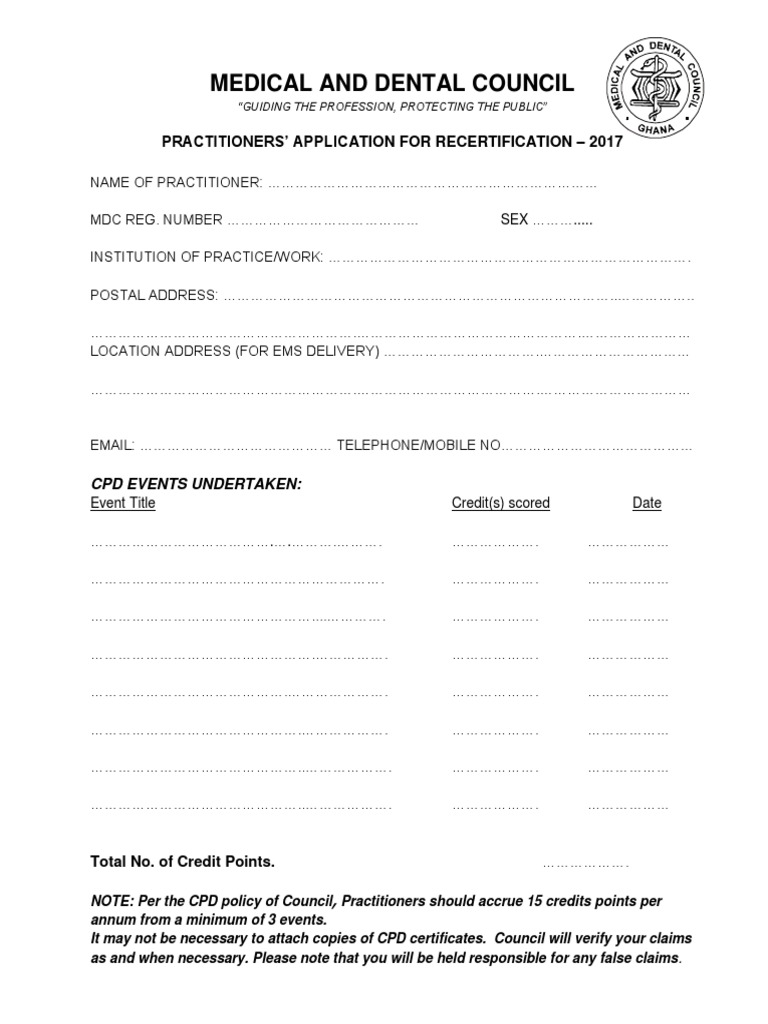 CPD Renewal Form | PDF
