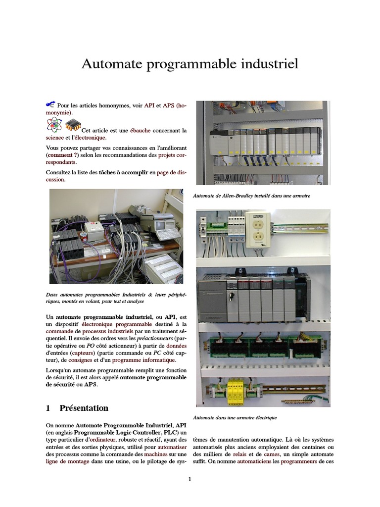 Introduction à l'automate programmable industriel | PDF | Automate ...
