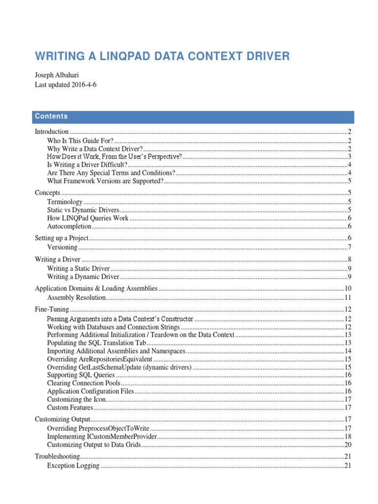 Data Context Drivers | PDF | Language Integrated Query | Constructor (Object Oriented Programming)