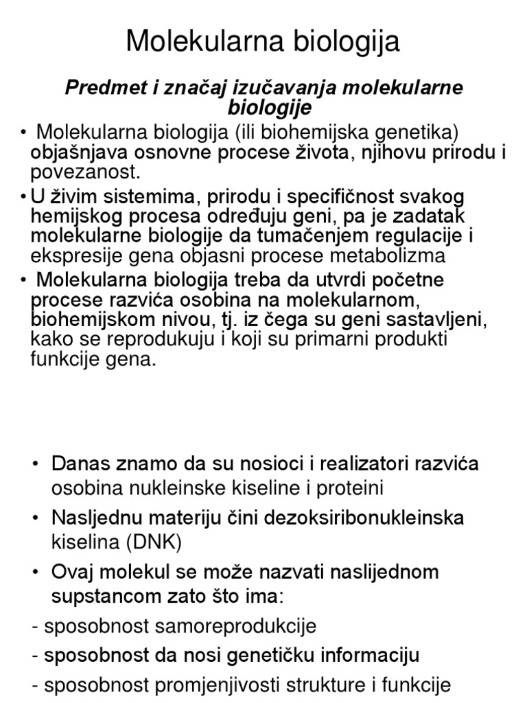 Molekularna Biologija 2 | PDF