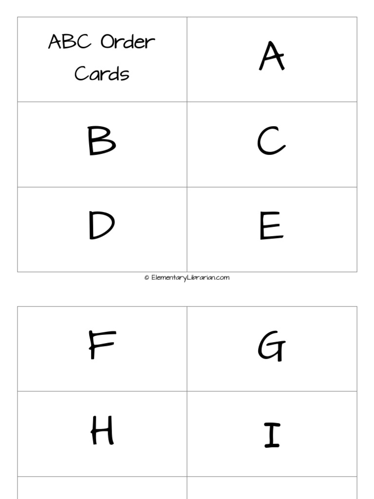 ABC Order Cards | PDF