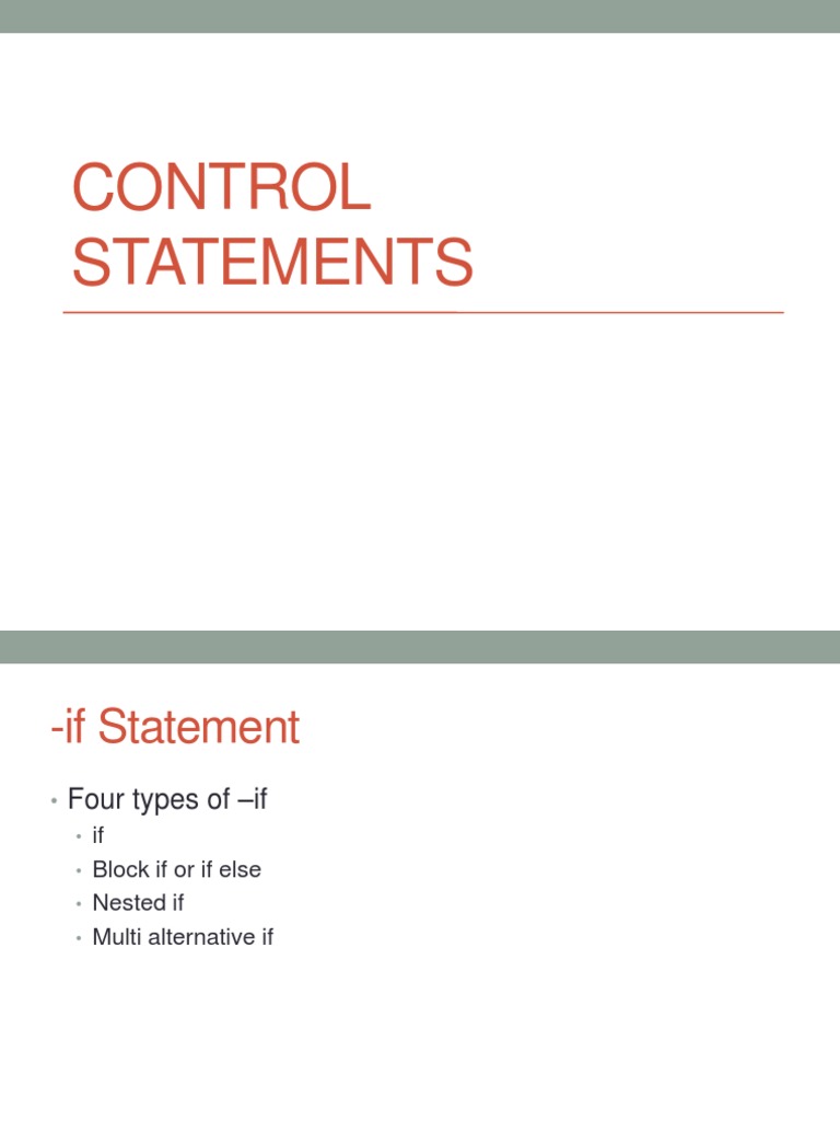 Control Statements PDF | PDF | Control Flow | Software Development