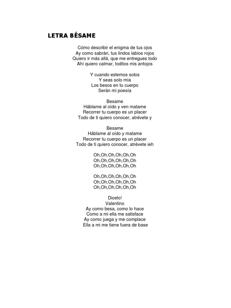 Besame Letra | PDF
