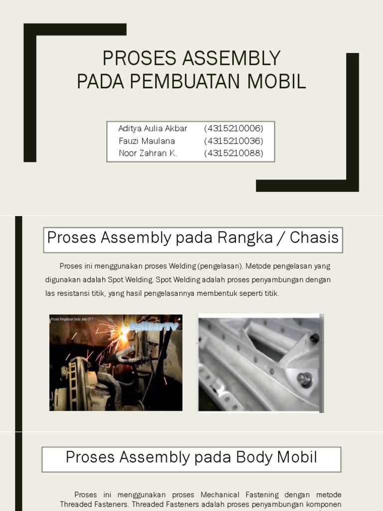 Proses Assembly Pada Mobil | PDF