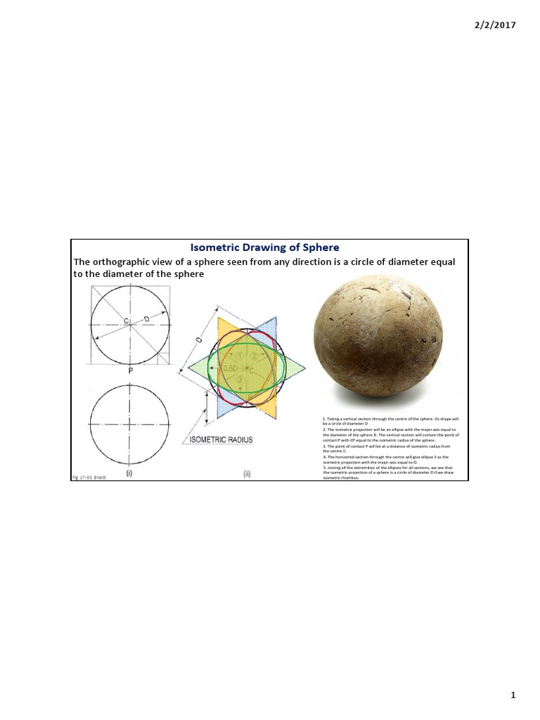 Isometric Drawing of Sphere Guide | PDF | Sphere | Diameter