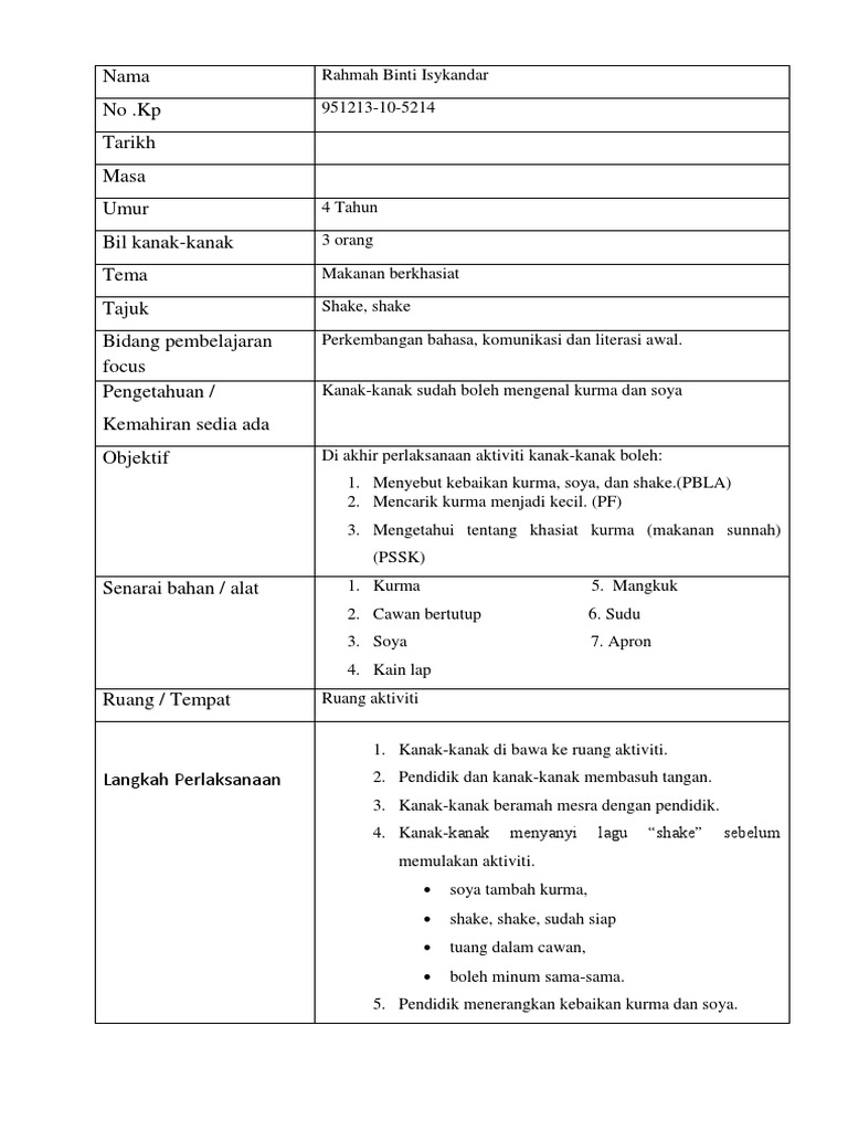 Rpa Makanan Khasiat | PDF