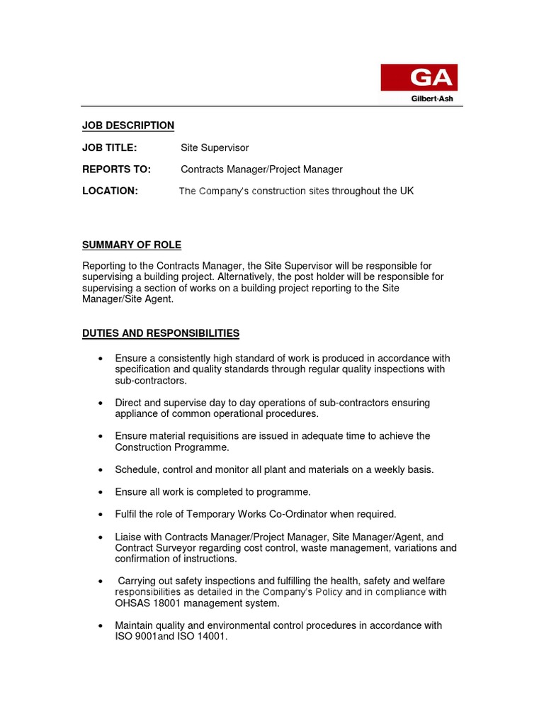 Site Supervisor PDF | PDF | Business