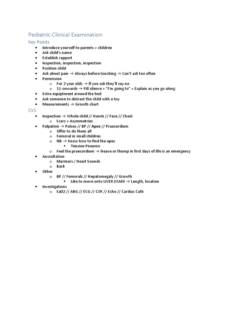 Pediatric Clinical Examination | Download Free PDF | Abdomen | Physical ...