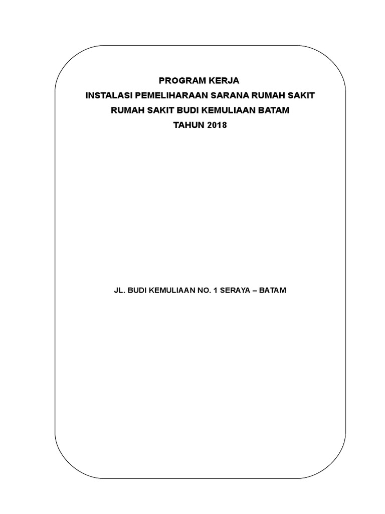 Cover Program Kerja Ipsrs Pokja MFK TGL 3 Mei 2018 | PDF