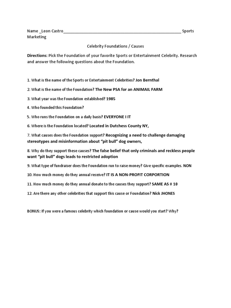 Castro Leon Celebrity Foundations | PDF