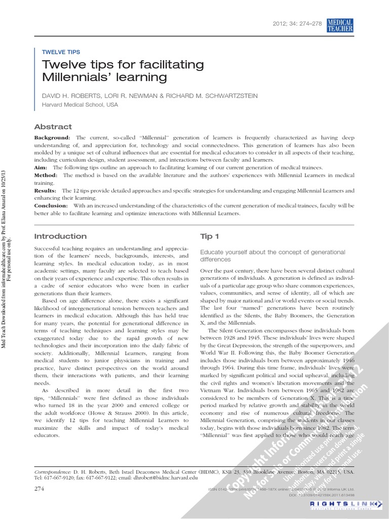 12 Tips Millenials Learning | PDF | Millennials | Learning