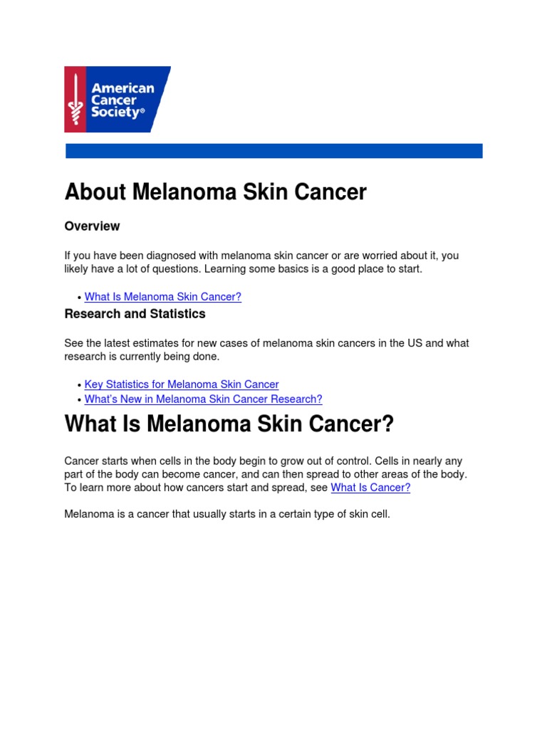 About Melanoma Skin Cancer Pdf Melanoma Immunotherapy