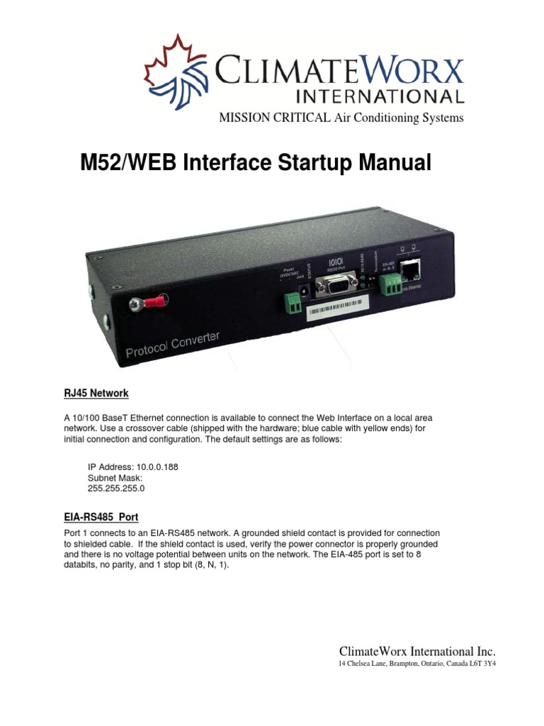 Canatal Modulo Web - m52 - Web - Interface - Datasheet | PDF | Ip ...