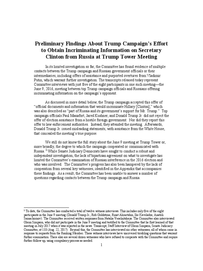 Preliminary Findings | PDF | Donald Trump | American Government