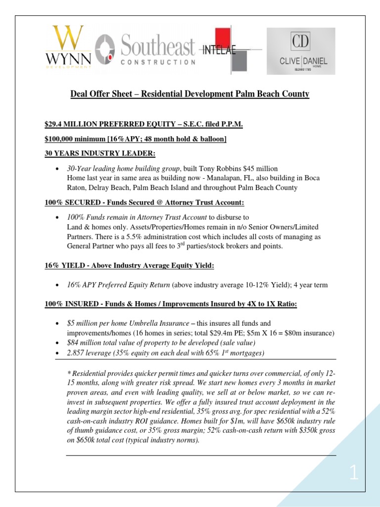 Wynn Dev LLLP Deal Sheet | PDF | Financiación de capital) | Apalancamiento (Finanzas)