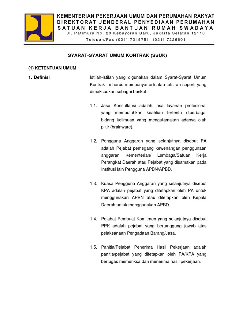 Syarat Umum Kontrak | PDF