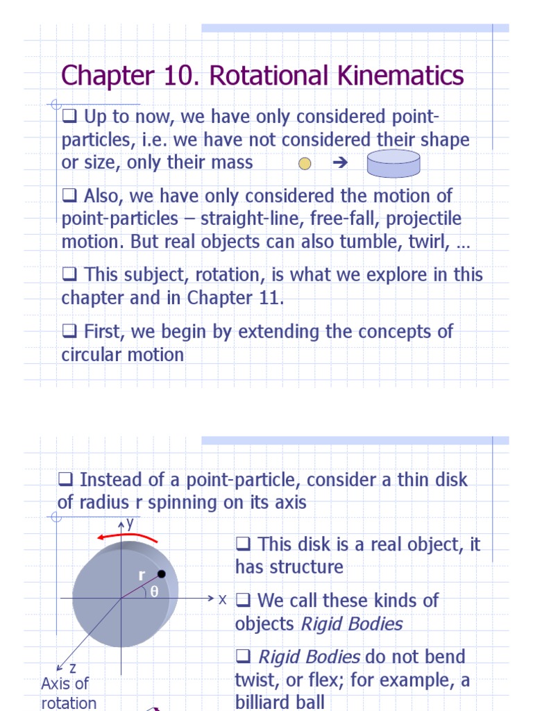 Chapter 10. Rotational Kinematics | PDF | Rotation Around A Fixed Axis ...