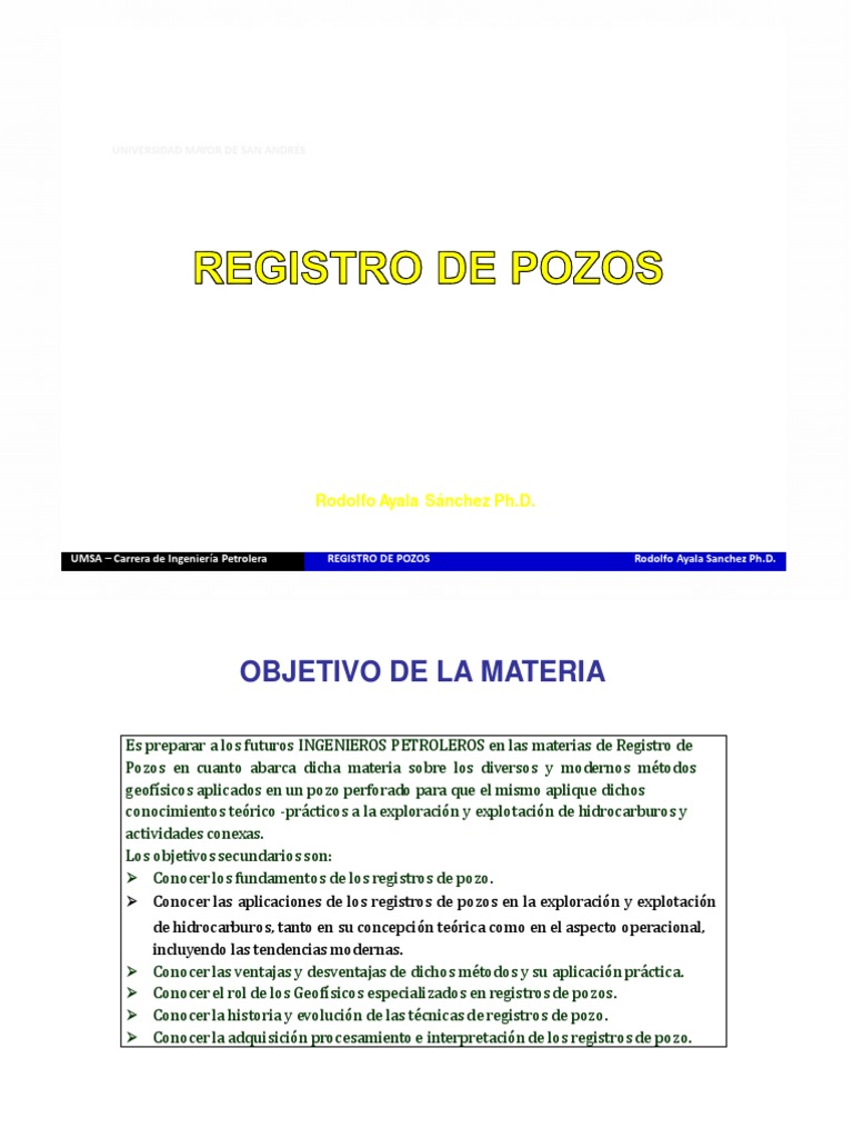 Registro de Pozos | PDF