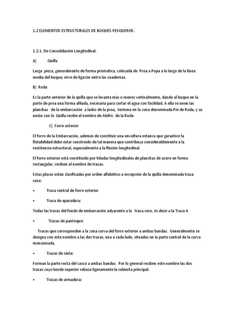 Estructura de Buques Pesqueros | PDF | Construcción naval | Transporte de agua