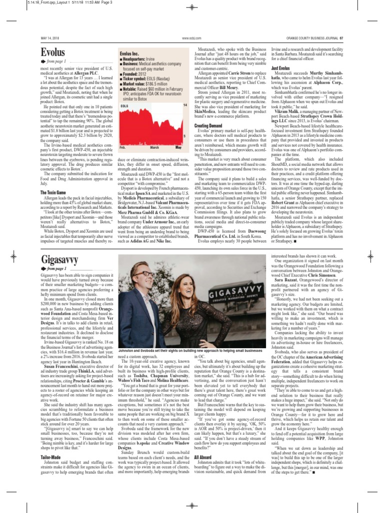 Orange County Business Journal - Gigasavvy Front Page Feature | PDF ...